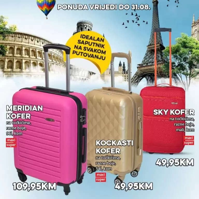 Konzum, koferi/torbe, sniženje do 31.08.2019. godine - ustedite.ba