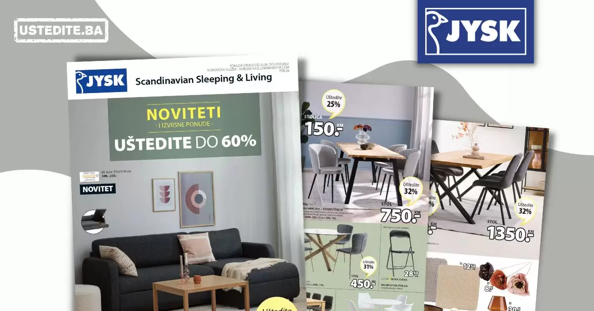 Jysk katalog【NOVO i SNIŽENO】avgust/septembar 2022 akcija sniženja 25.8 ...