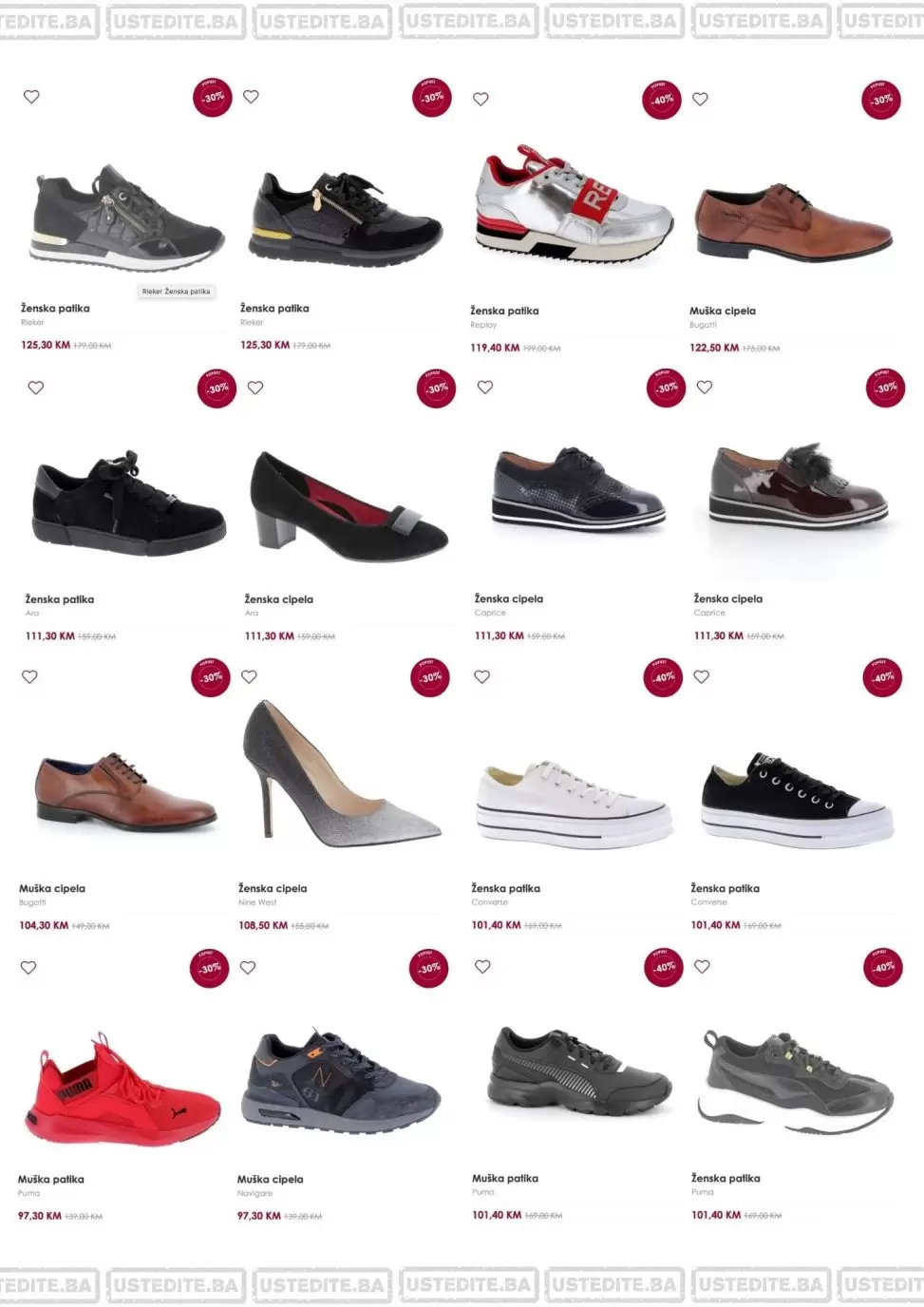 Planika SNIŽENJE OBUĆE - SVE 30-50% septembar 2022 - ustedite.ba