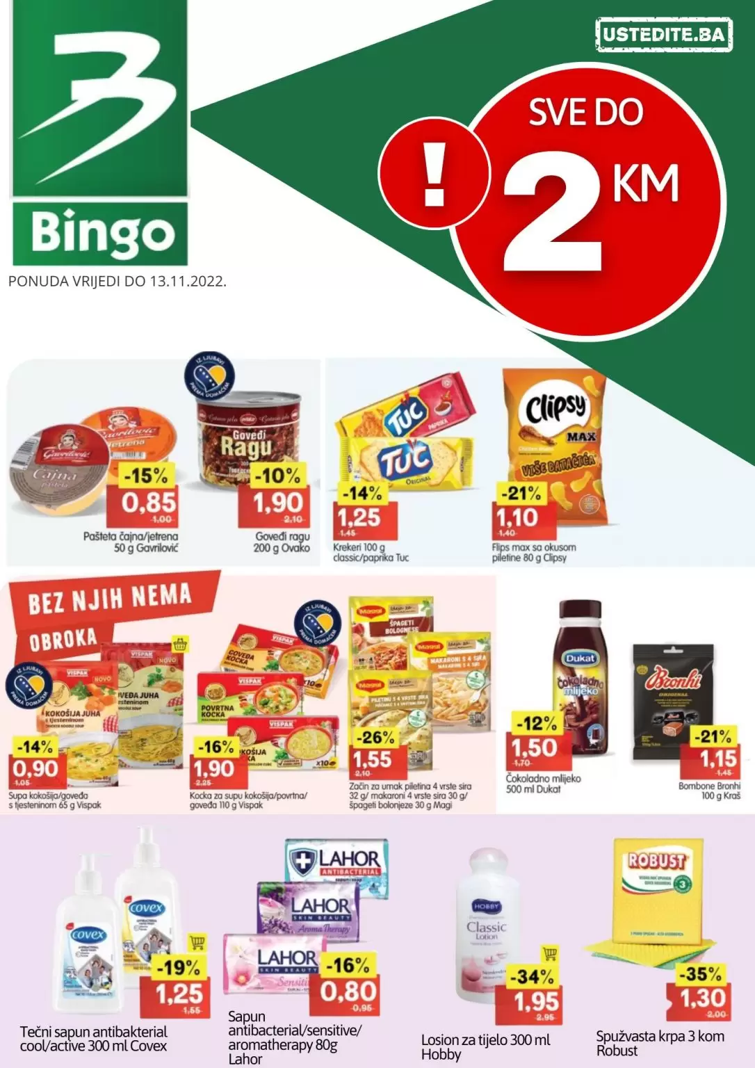 Bingo SVE DO 2 KM - Bingo akcija do 13.11.2022. - ustedite.ba