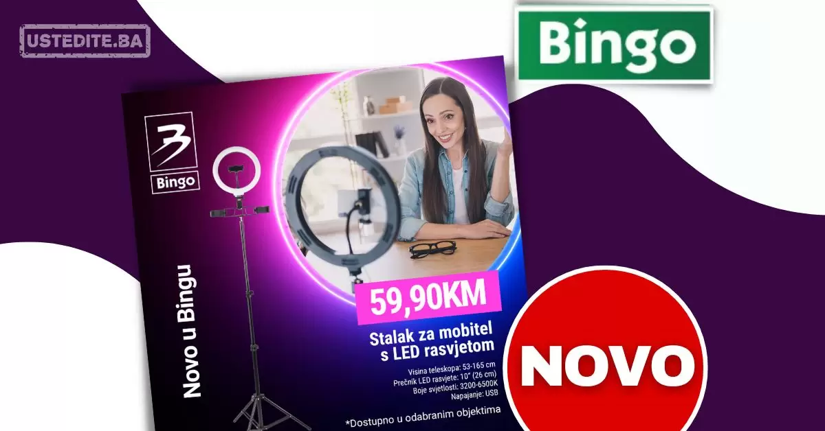 Bingo NOVO ⇢Stalak za mobitel s led rasvjetom - ustedite.ba
