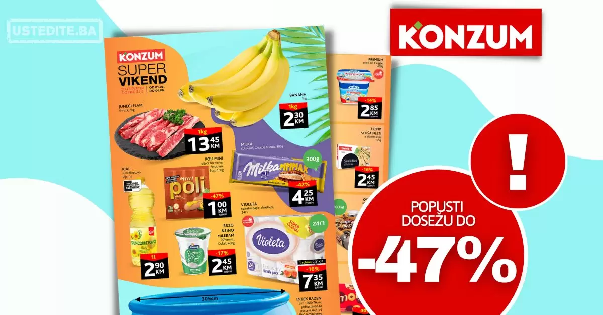Konzum vikend akcija 1-4.6.2023. - ustedite.ba