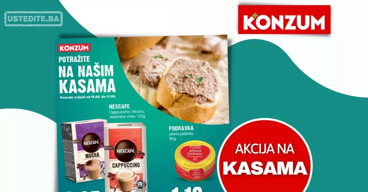 Konzum AKCIJA NA KASAMA 15-17.5.2023. - ustedite.ba