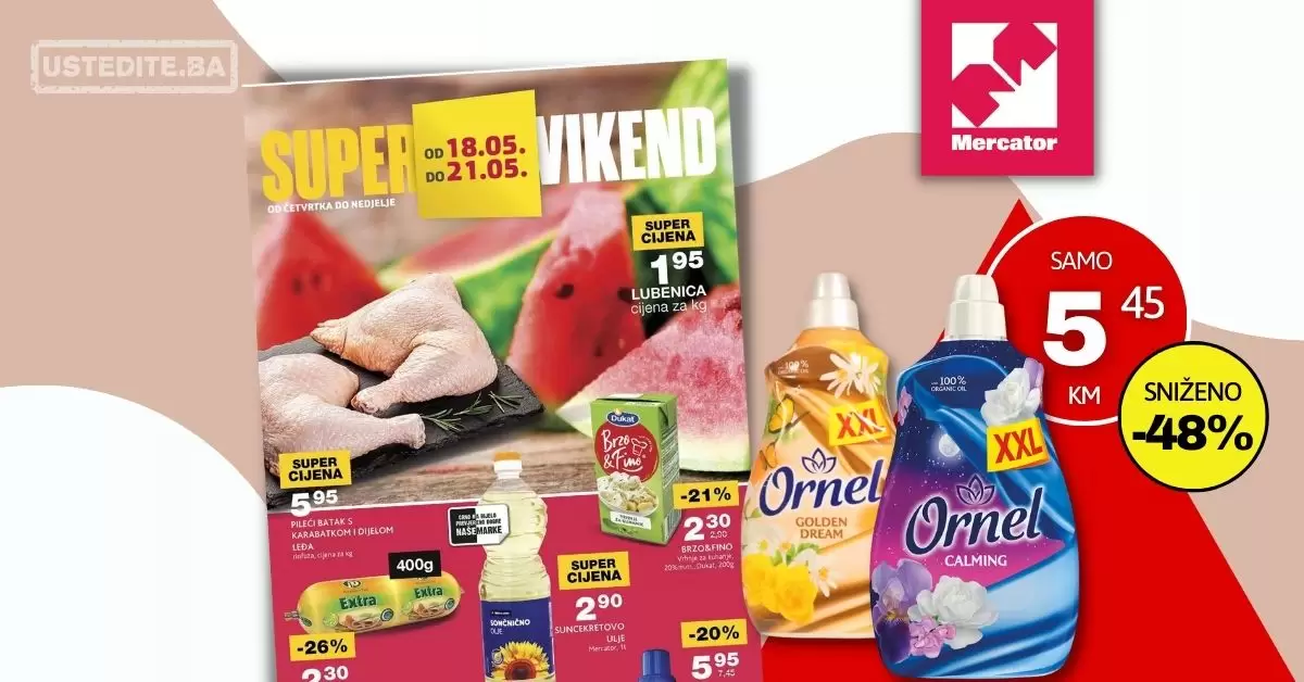 Mercator vikend akcija 18-21.5.2023. - ustedite.ba