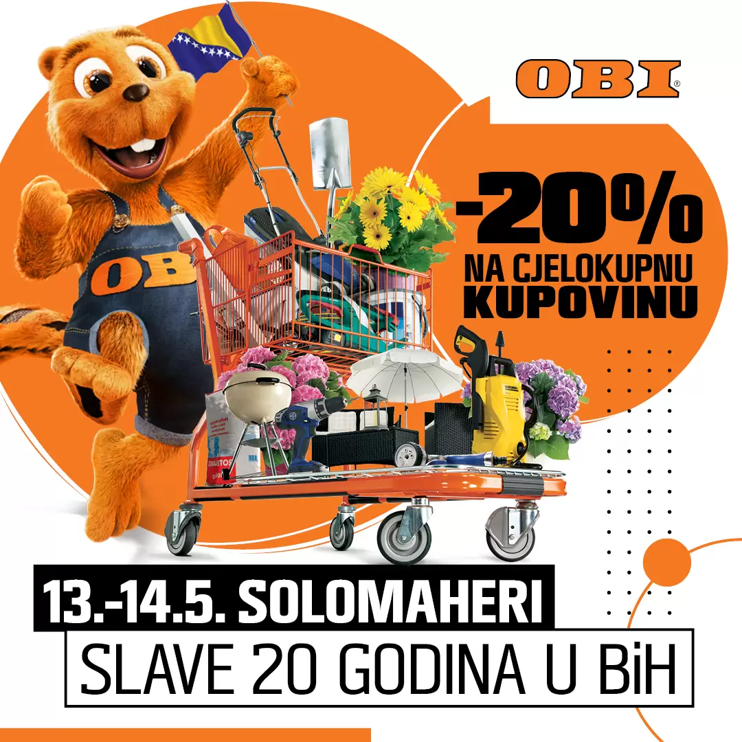OBI 20% popusta za 20 godina - ustedite.ba