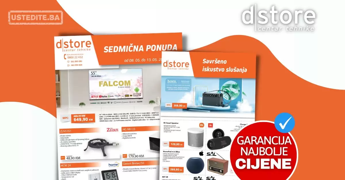 Dstore CENTAR TEHNIKE Sedmična ponuda 5-13.05.2023. - ustedite.ba