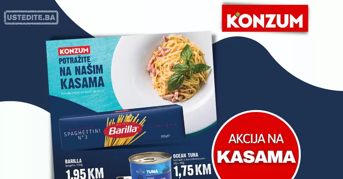 Konzum AKCIJA NA KASAMA 3-5.7.2023. - ustedite.ba
