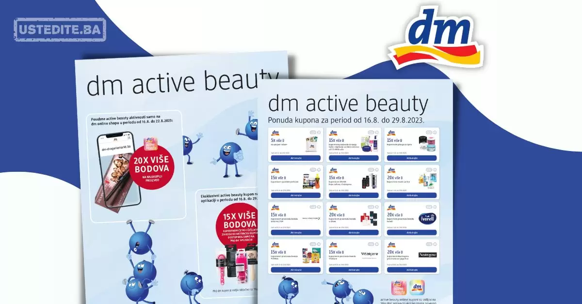 dm KUPONI - dm active beauty 16-29.8.2023. - ustedite.ba