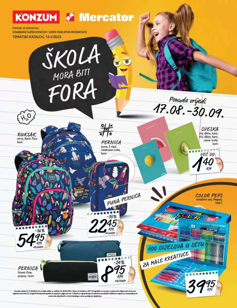 Konzum katalog SVE ZA ŠKOLU 17.8-30.9.2023. - ustedite.ba