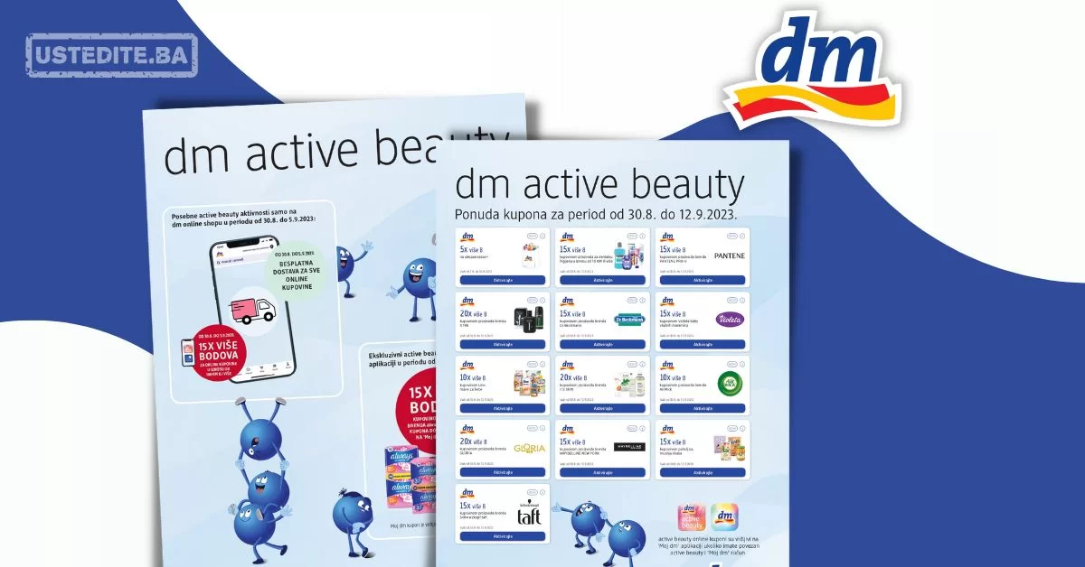 dm KUPONI - dm ACTIVE BEAUTY - ponuda do 12.9.2023. - ustedite.ba