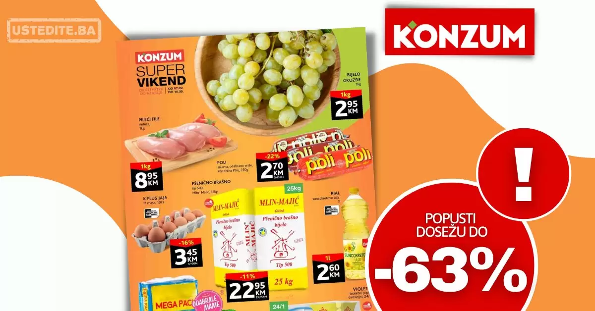 Konzum vikend akcija 7-10.9.2023. - ustedite.ba