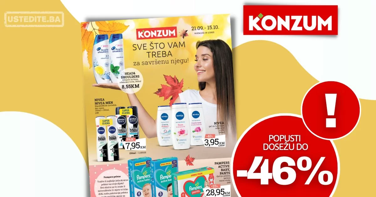 Konzum katalog SVE ZA SAVRŠENU NJEGU 21.9-15.10.2023. - ustedite.ba