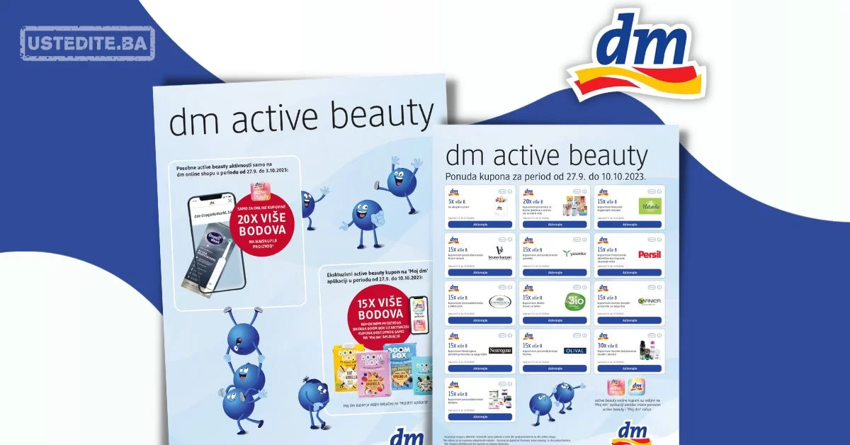 dm kuponi - dm active beauty - akcija do 10.10.2023. - ustedite.ba