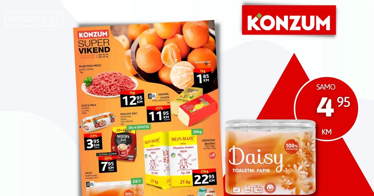 Konzum vikend akcija 12-15.10.2023. - ustedite.ba