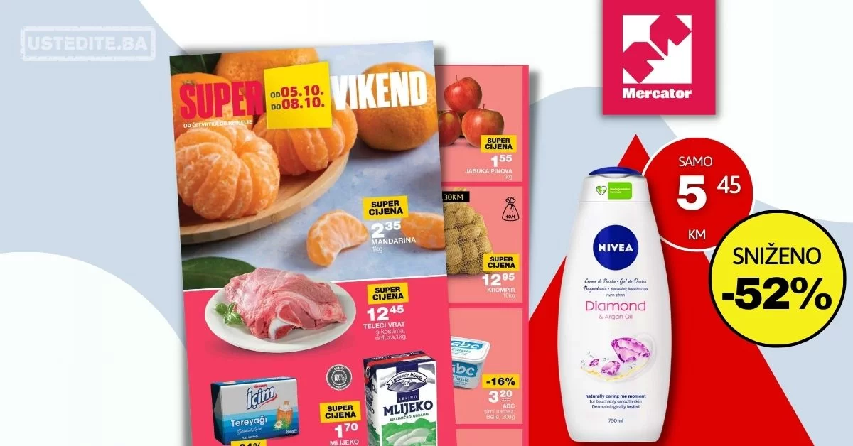 Mercator vikend akcija 5-8.10.2023. - ustedite.ba