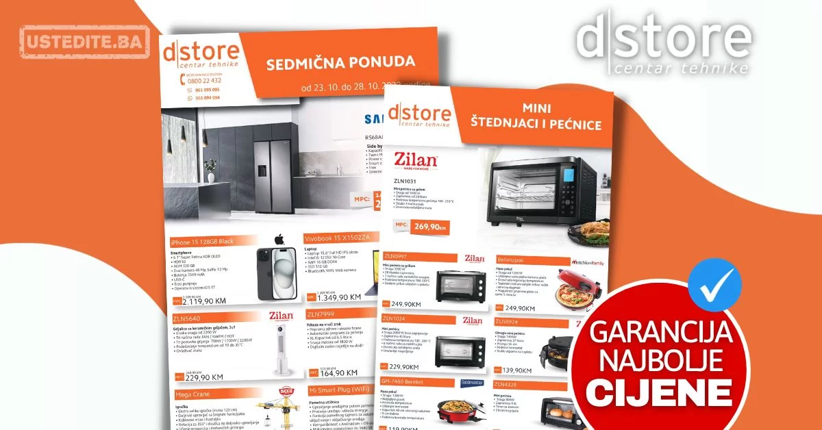 Dstore sedmična akcija 23 -28.10.2023. - ustedite.ba