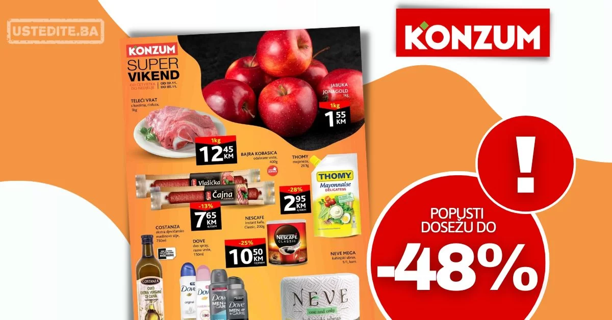 Konzum vikend akcija 2-5.11.2023. - ustedite.ba
