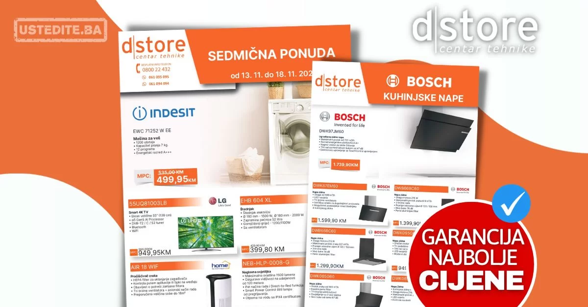 Dstore sedmična akcija 13-18.11.2023. - ustedite.ba