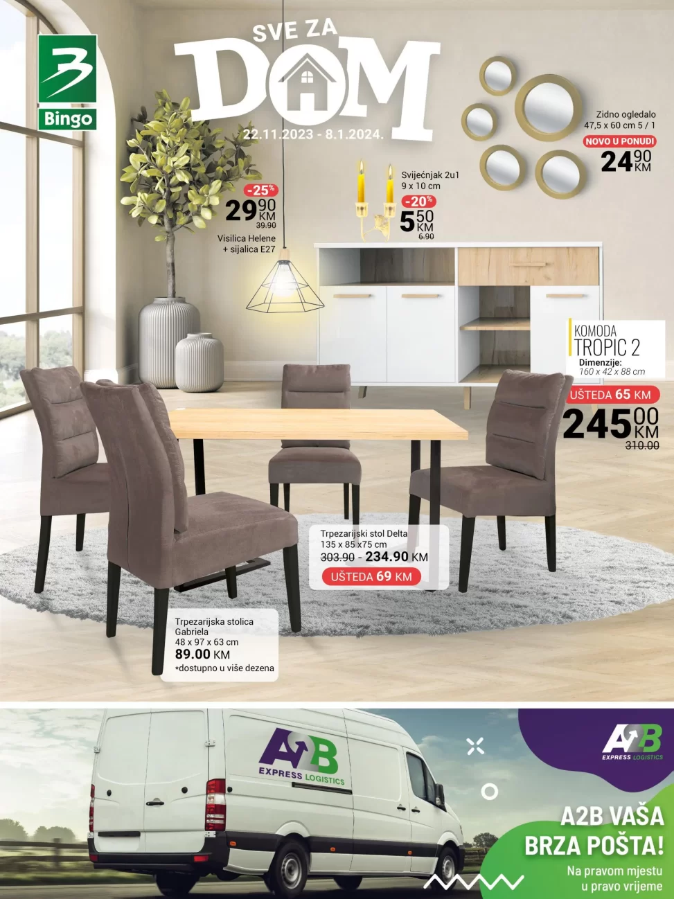 Bingo NAMJEŠTAJ "Sve za dom" - 22.11.2023-8.1.2024. - ustedite.ba