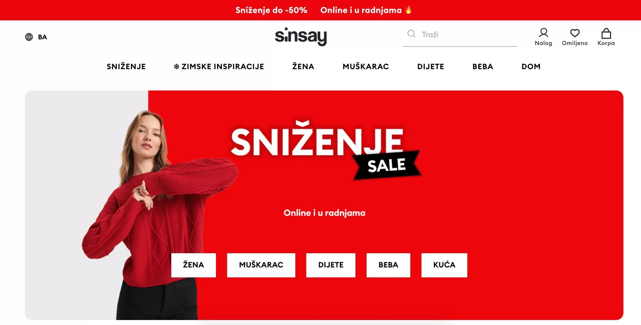 Sinsay BiH ONLINE SHOP je tu! - ustedite.ba