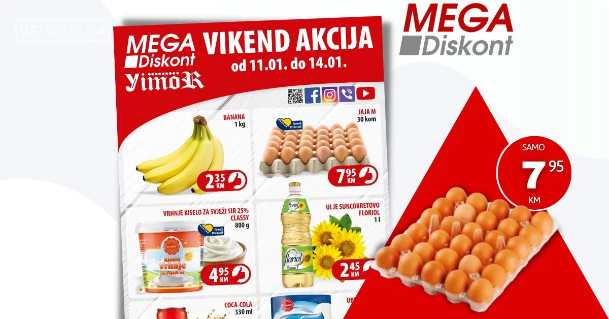 Mega Diskont vikend akcija 11-14.1.2024. - ustedite.ba