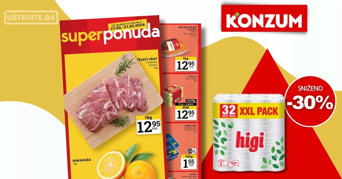 Konzum vikend akcija 27-31.3.2024. - ustedite.ba