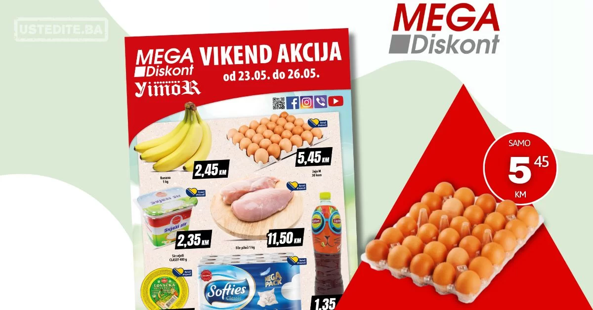 Mega Diskont vikend akcija 23-26.5.2024. - ustedite.ba