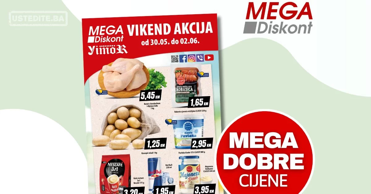 Mega Diskont vikend akcija 30.5-2.6.2024. - ustedite.ba