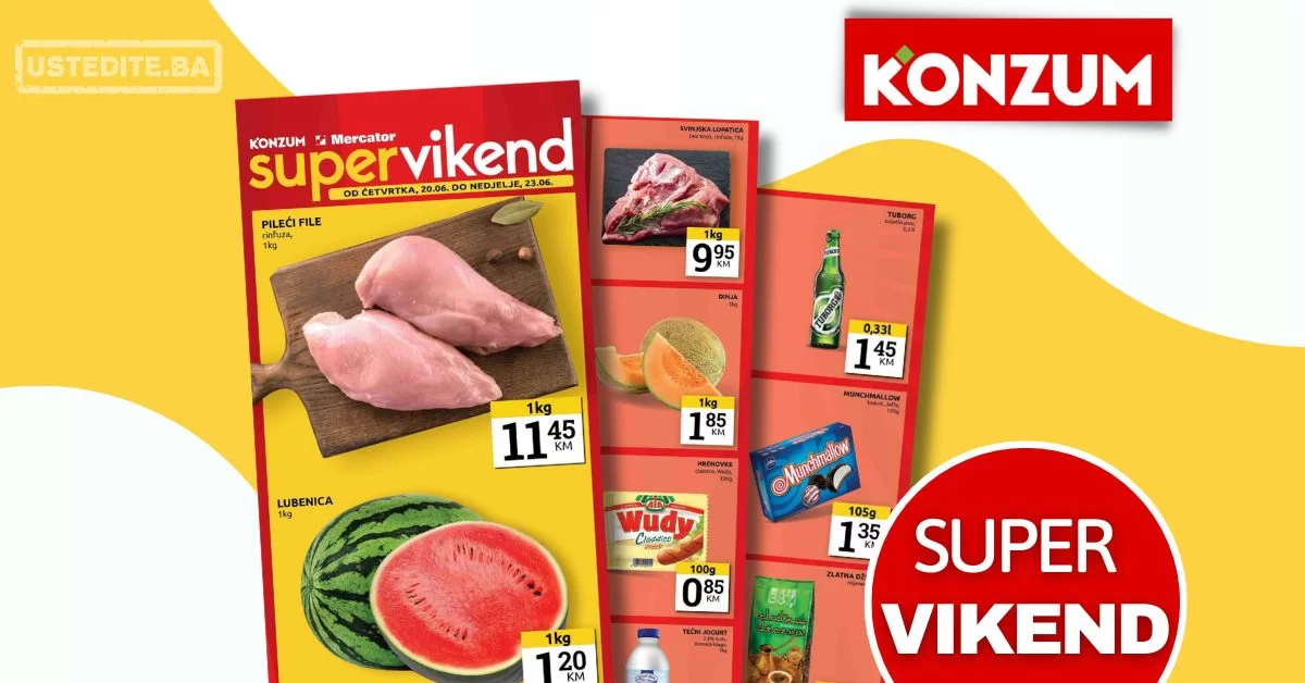 Konzum vikend akcija 20-23.6.2024. - ustedite.ba