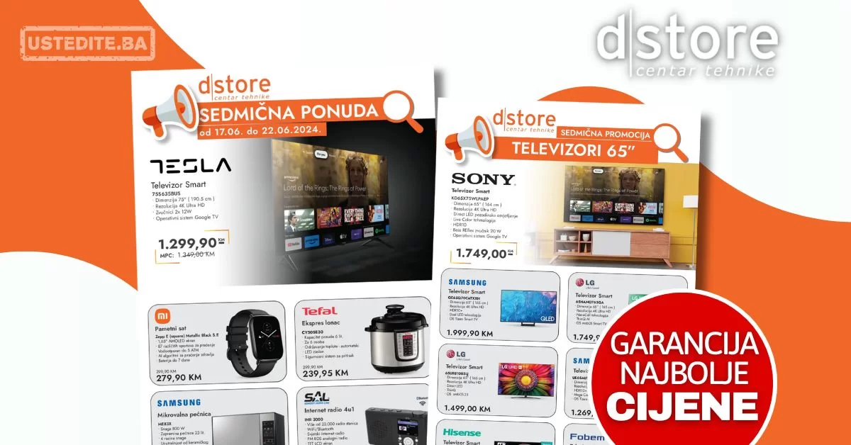 Dstore sedmična akcija 17-22.6.2024. - ustedite.ba