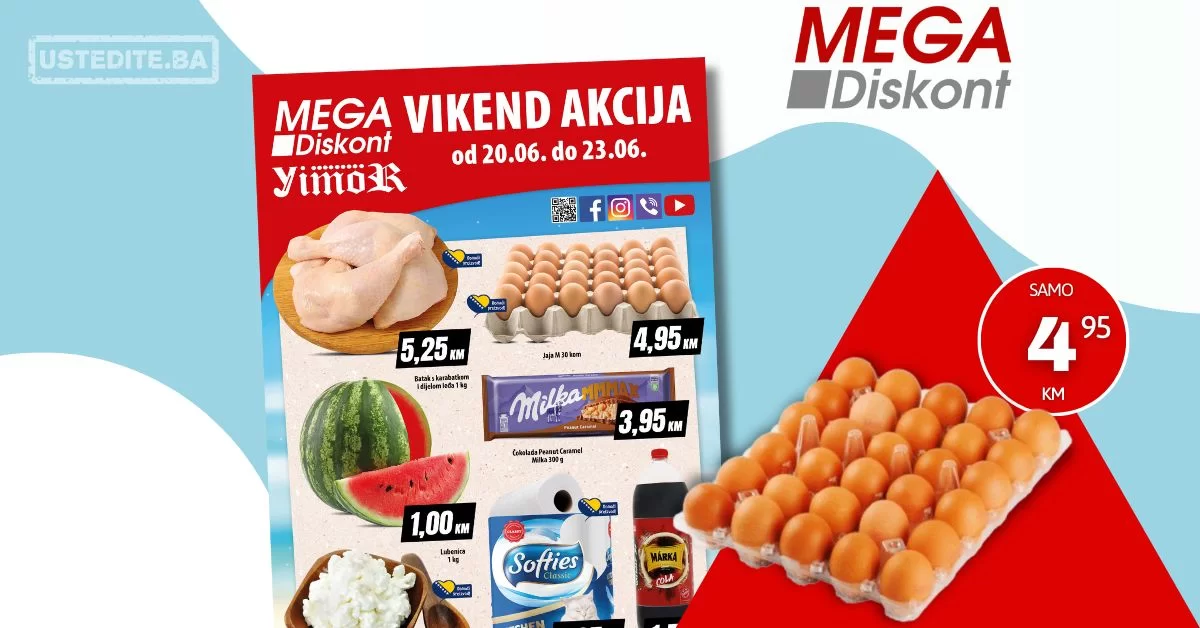 Mega Diskont vikend akcija 20-23.6.2024. - ustedite.ba