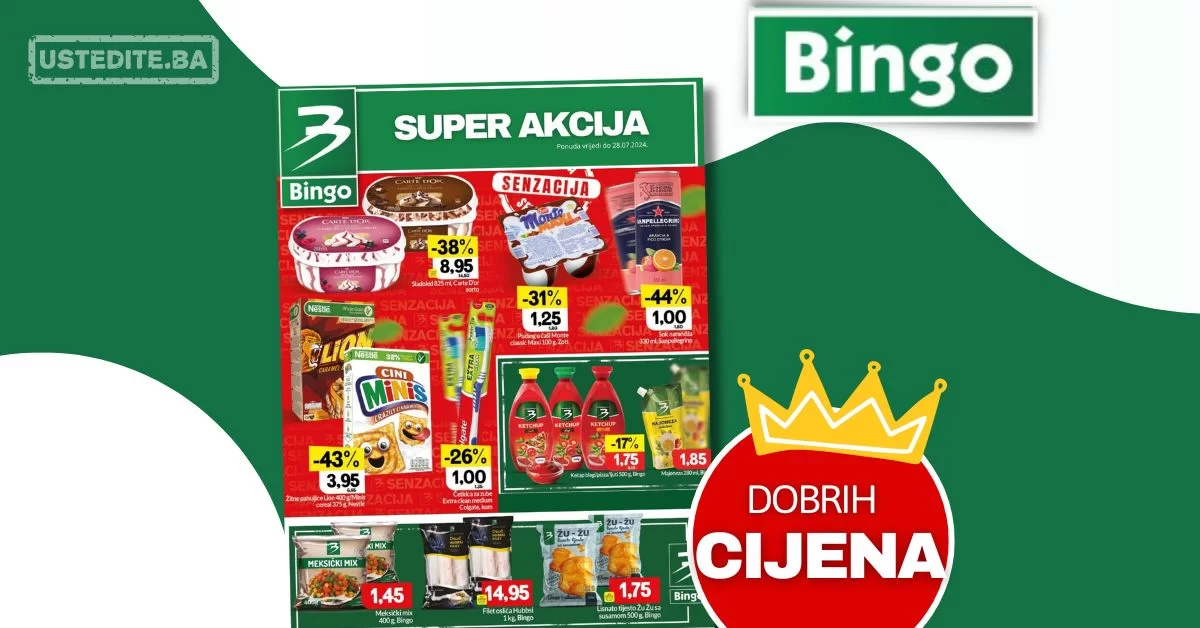 Bingo AKCIJA - sniženje do 28.7.2024. - ustedite.ba