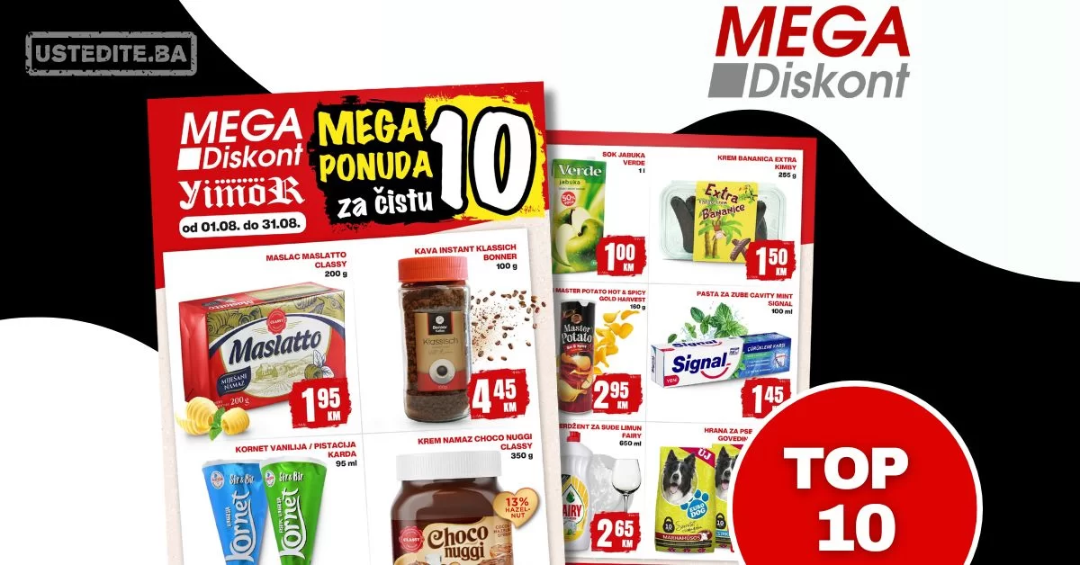 Mega Diskont katalog MEGA PONUDA 1-31.8.2024. - ustedite.ba