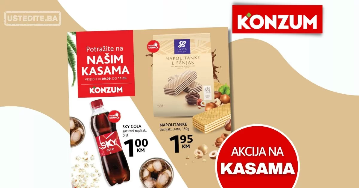 Konzum AKCIJA NA KASAMA 9-11.9.2024. - ustedite.ba