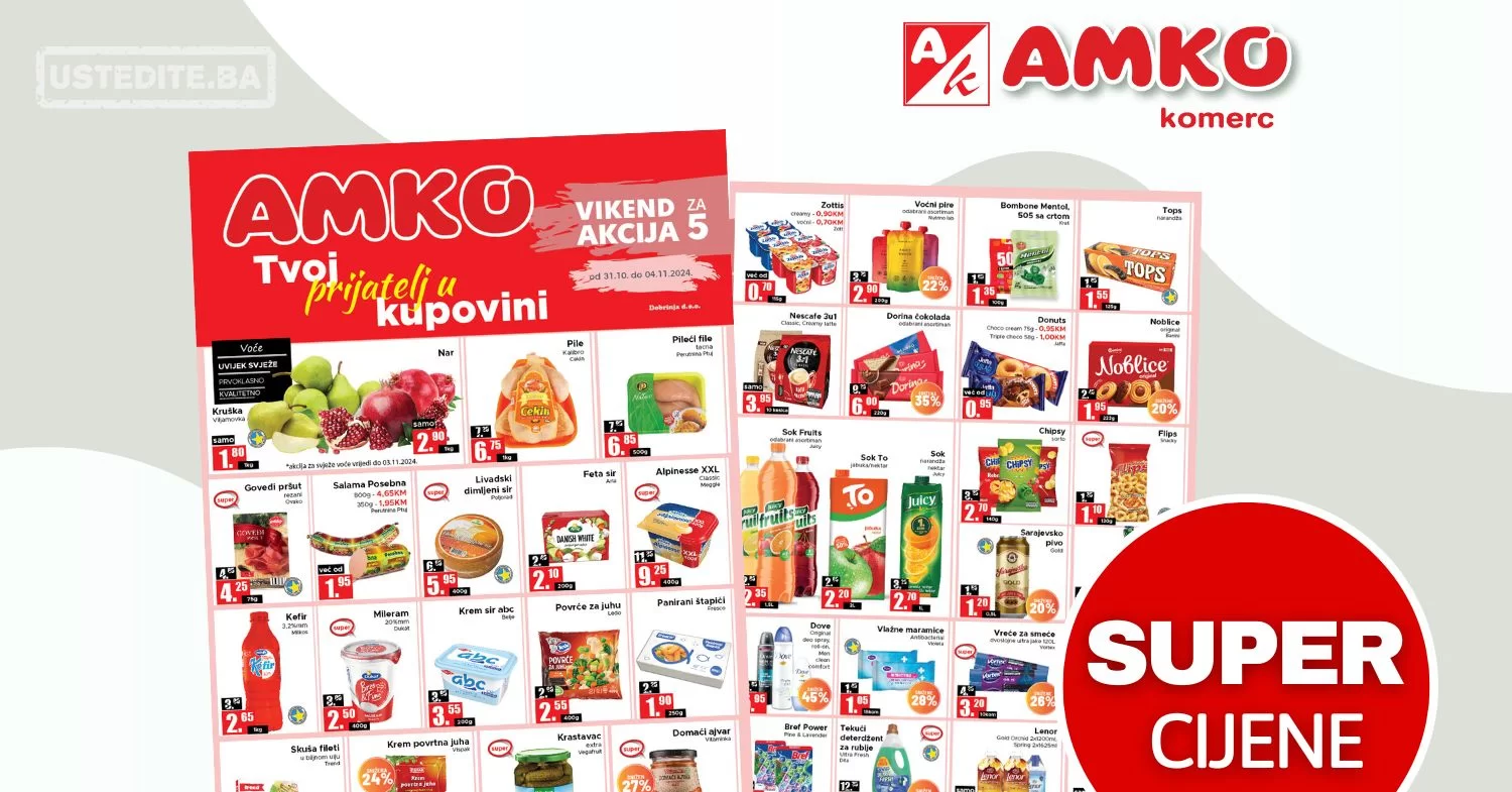 Amko vikend akcija 31.10-4.11.2024. - ustedite.ba