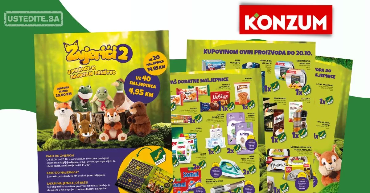 Konzum ZVJERIĆI 7-20.10.2024. - ustedite.ba