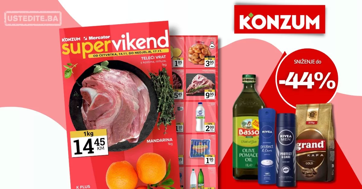 Konzum vikend akcija 14-17.10.2024. - ustedite.ba