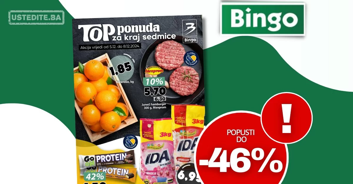 Bingo vikend akcija 5-8.12.2024. - ustedite.ba