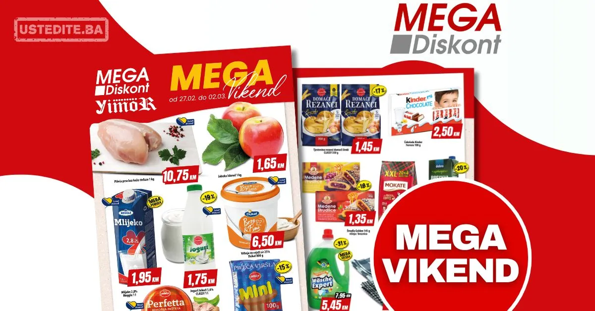 Mega Diskont vikend akcija 27.2-2.3.2025. - ustedite.ba