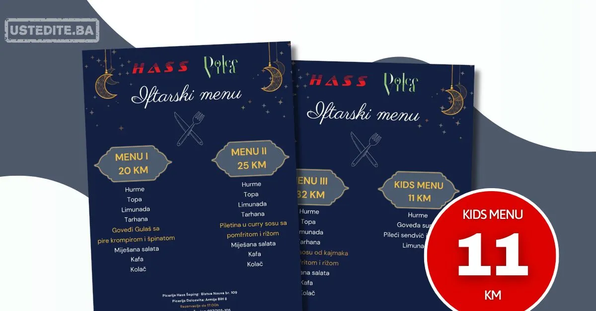 Picerija Dolcevita IFTARSKI MENI 📍 Zenica 2025. - ustedite.ba