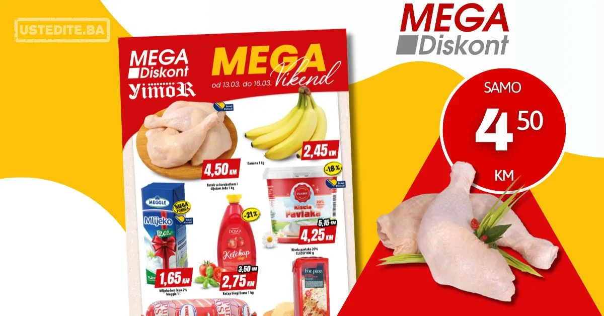 Mega Diskont vikend akcija 13-16.3.2025. - ustedite.ba