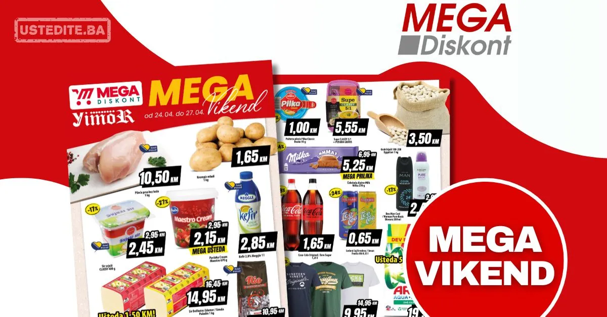 Mega Diskont vikend akcija 24-27.4.2025. - ustedite.ba