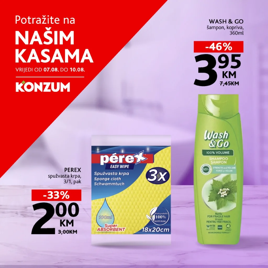 Konzum AKCIJA NA KASAMA 7-10.8.2025. - ustedite.ba