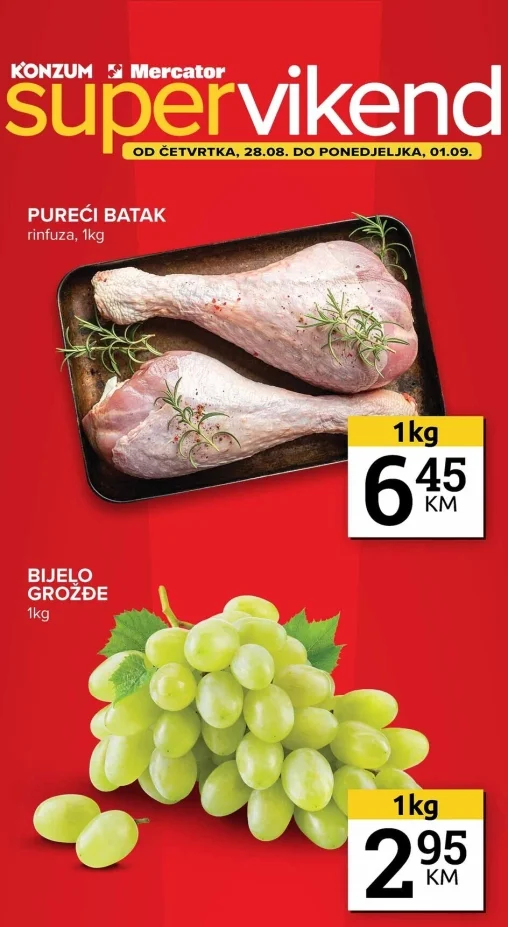 Konzum vikend akcija 28.8-1.9.2025. - ustedite.ba