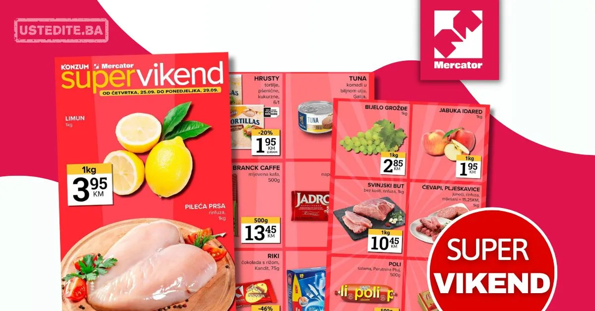 Mercator vikend akcija 25-29.9.2025. - ustedite.ba