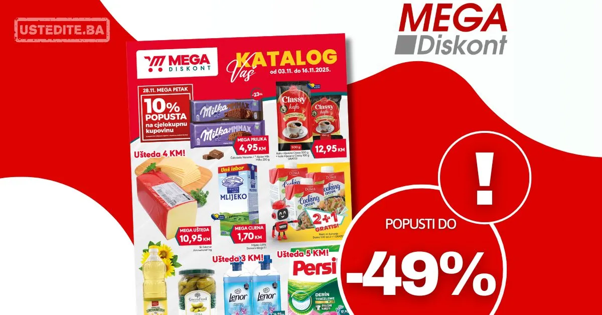 Mega Diskont katalog 3-16.11.2025. - ustedite.ba