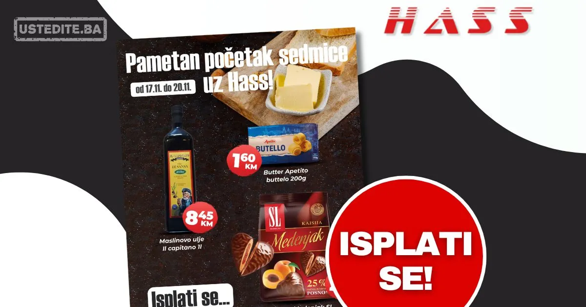 Hass komerc akcija za početak sedmice 17-20.11.2025. - ustedite.ba