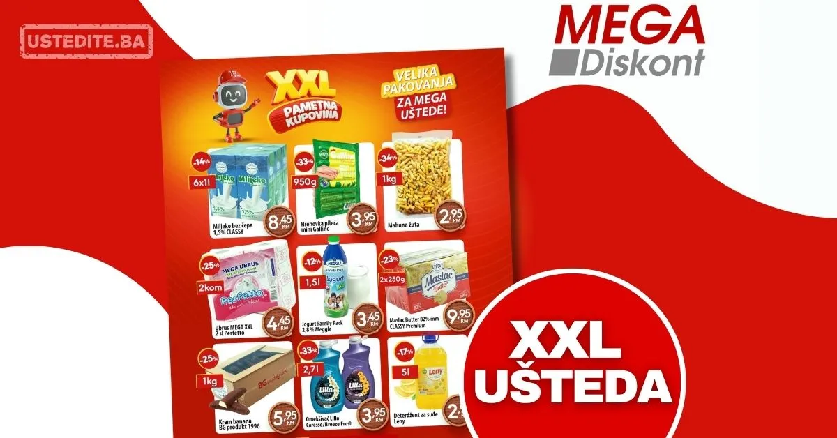 Mega Diskont katalog XXL PAMETNA KUPOVINA 1-27.11.2025. - ustedite.ba
