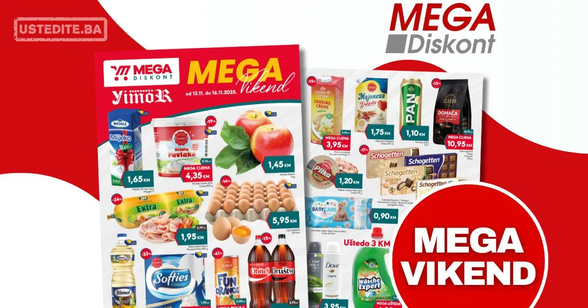 Mega Diskont vikend akcija 13-16.11.2025. - ustedite.ba