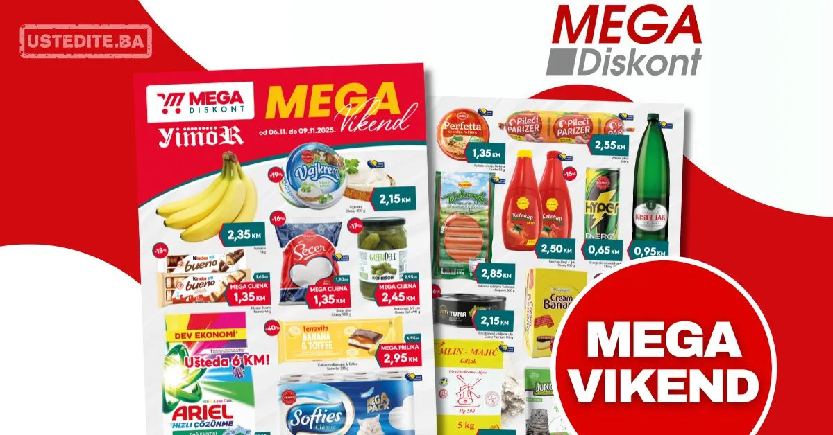 Mega Diskont vikend akcija 6-9.11.2025. - ustedite.ba